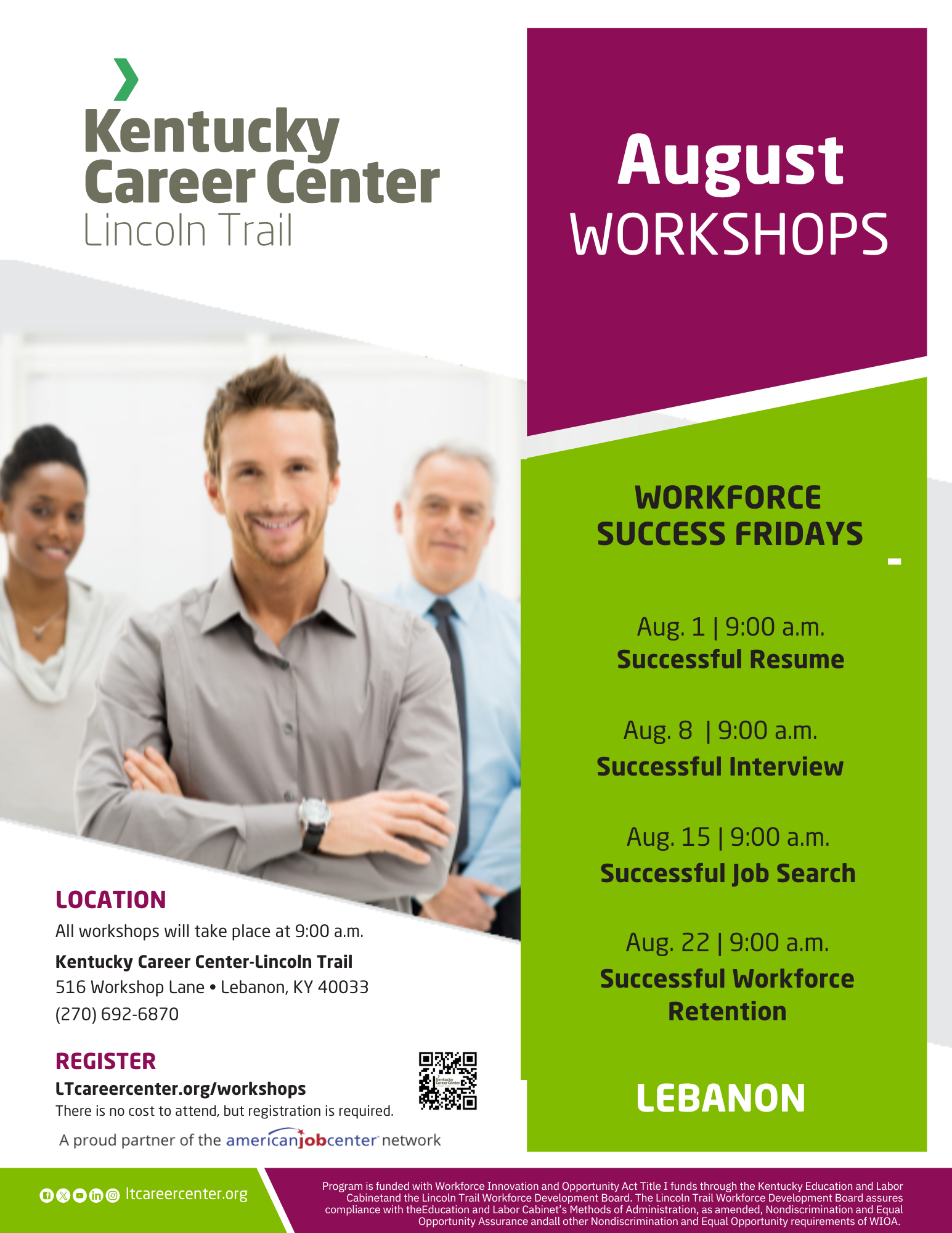 Events for August 2025 - Kentucky Career Center - Lincoln Trail